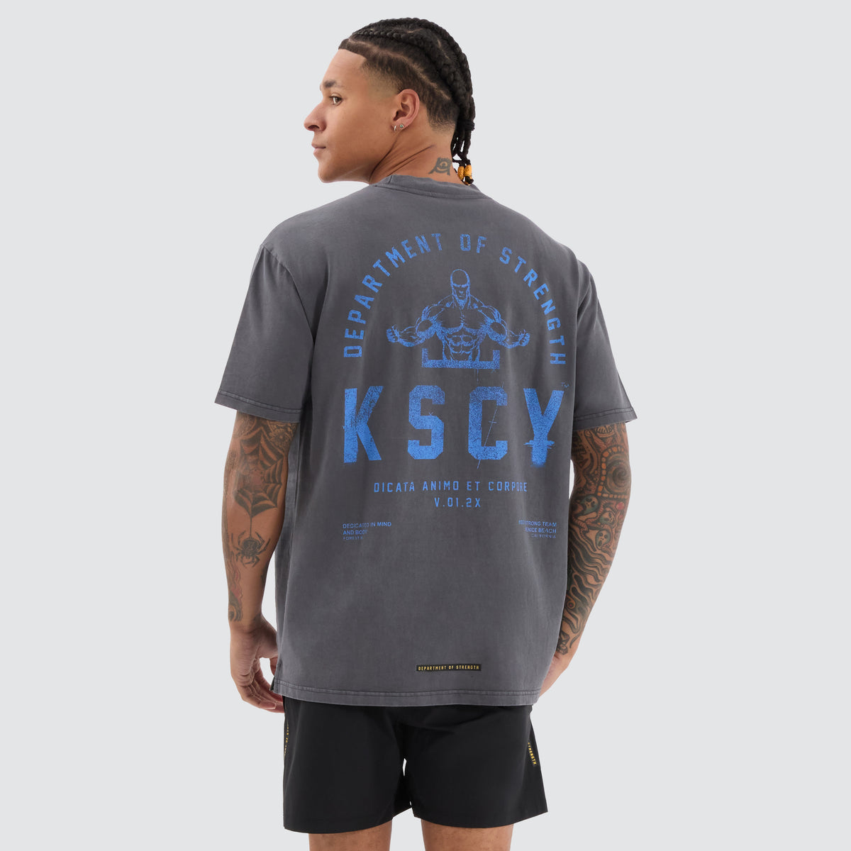 KSCY ACTIVEWEAR - Stride Box Fit Tee Pigment Asphalt | Neverland Store