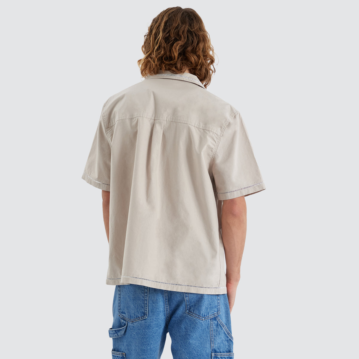 NOMADIC Ladder Resort Crop Shirt in Light Taupe | Neverland Store