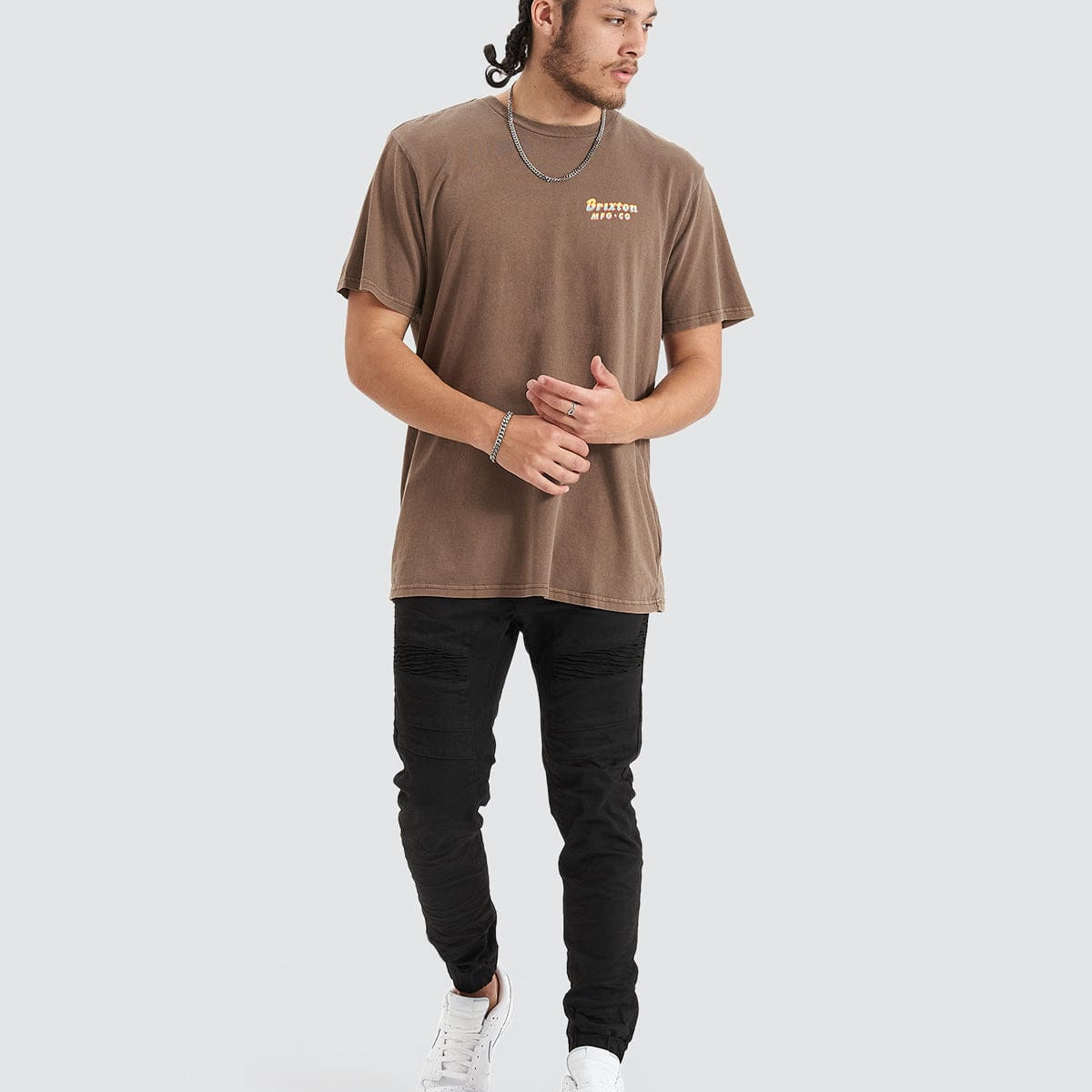 District Standard Dark Earth Worn Wash Brown T-Shirt | Neverland Store