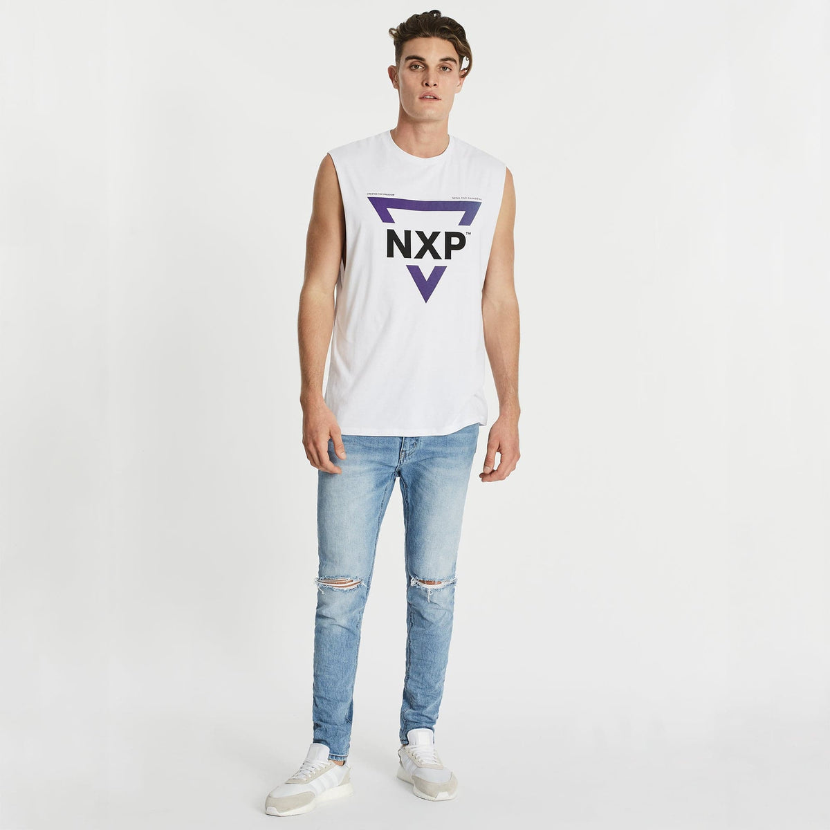 NXP Imitation Muscle Tank in White | Neverland | Neverland Store