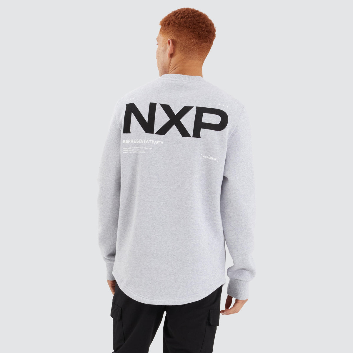 NXP Phase Dual Curved Hem Sweater in Grey Marle | Neverland Store