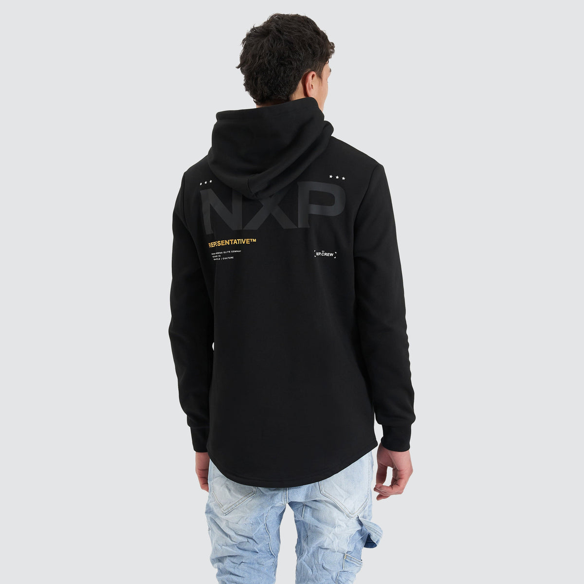 NXP Spire Dual Curved Hoodie in Jet Black | Neverland | Neverland Store