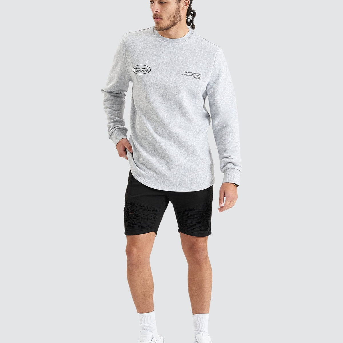 NXP Dead Draw Curve Jumper in Grey Marle - Neverland Store