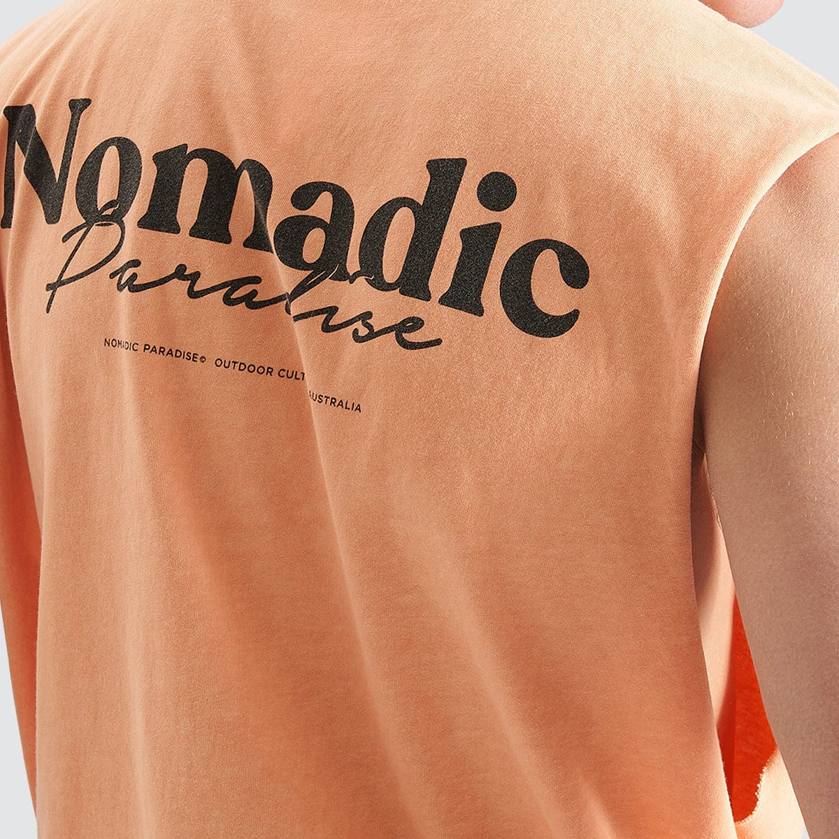 Nomadic Paradise Hibiscus Relaxed Fit Muscle in Pigment Buff - Neverland Store