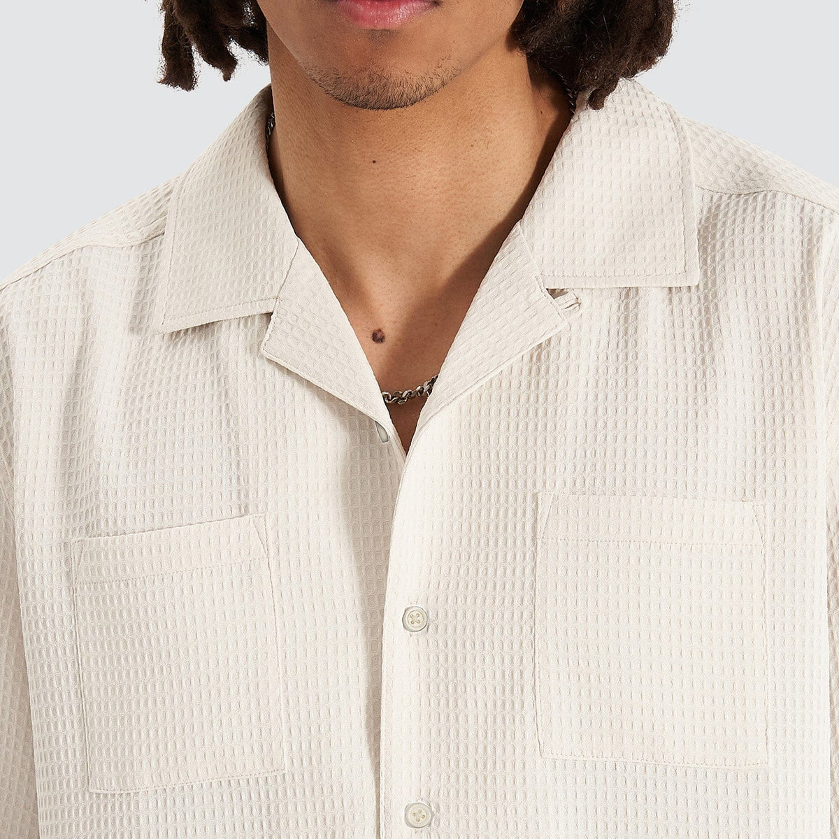 Nomadic Paradise Crepes Resort Shirt in Bone - Neverland | Neverland Store