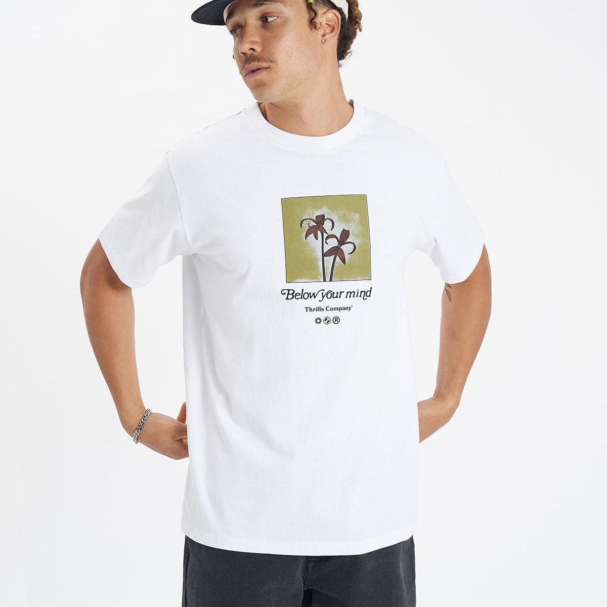 Thrills Below Your Mind Merch Fit T-Shirt White | Neverland | Neverland Store