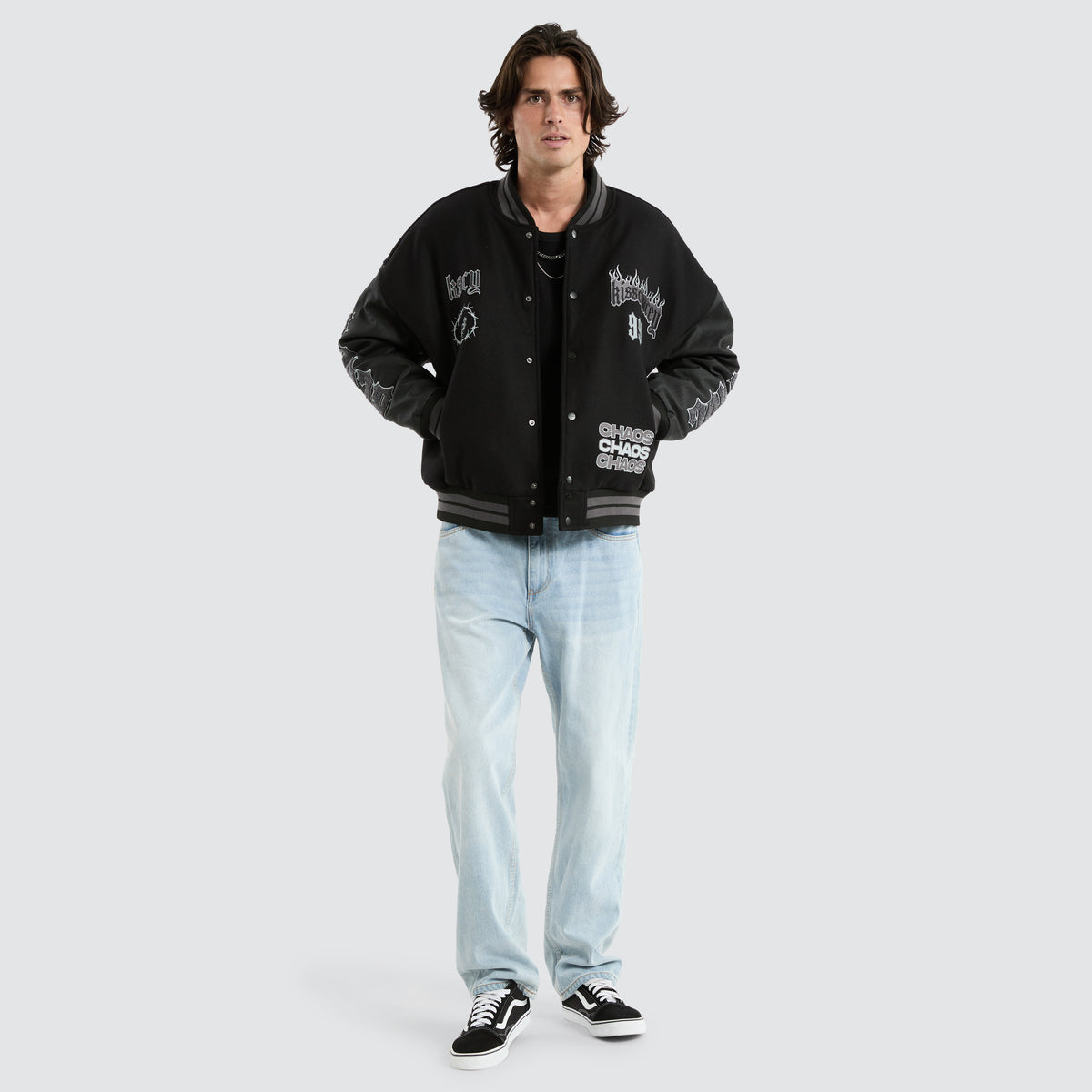 KSCY Brawn Varsity Jacket in Jet Black | Neverland Store