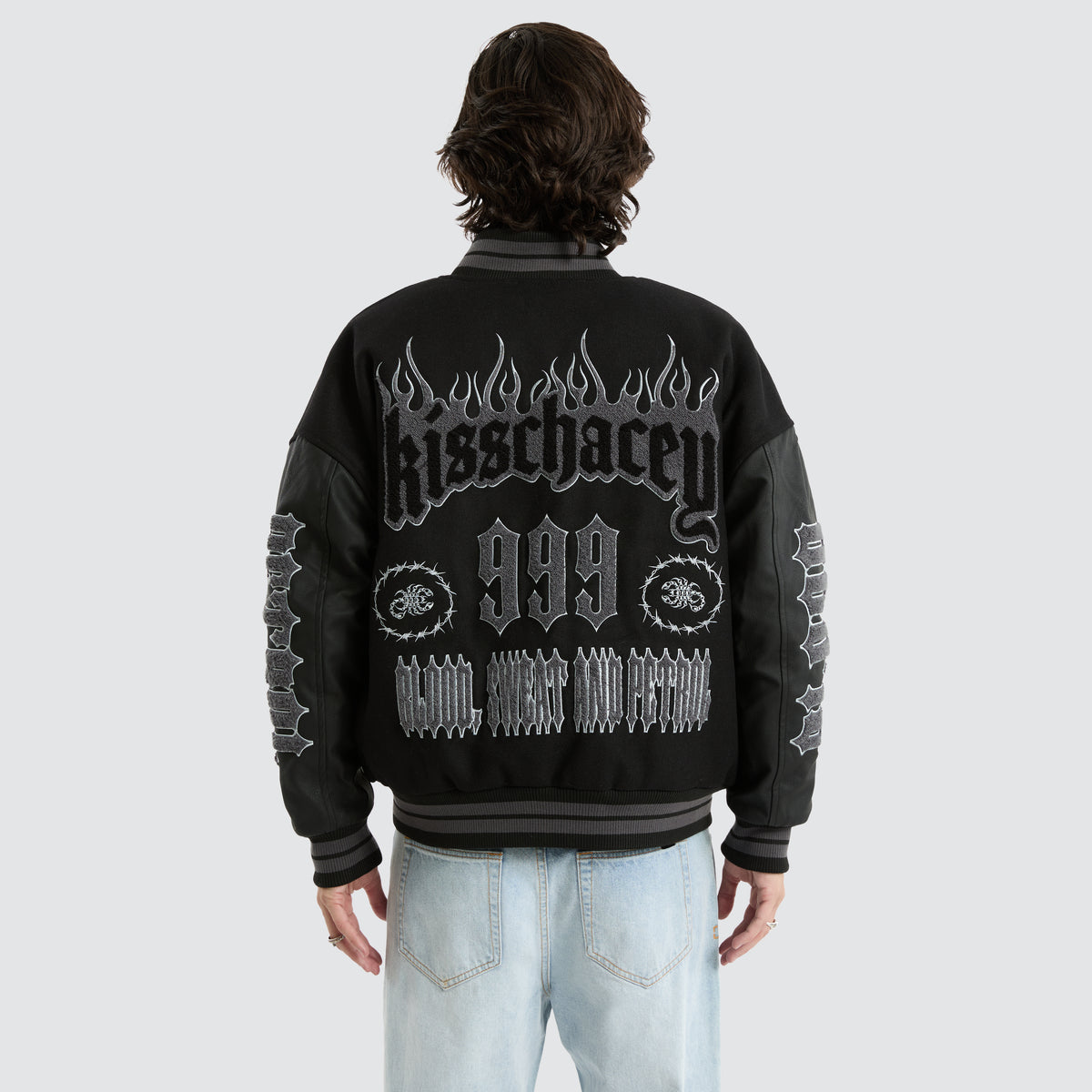 KSCY Brawn Varsity Jacket in Jet Black | Neverland Store