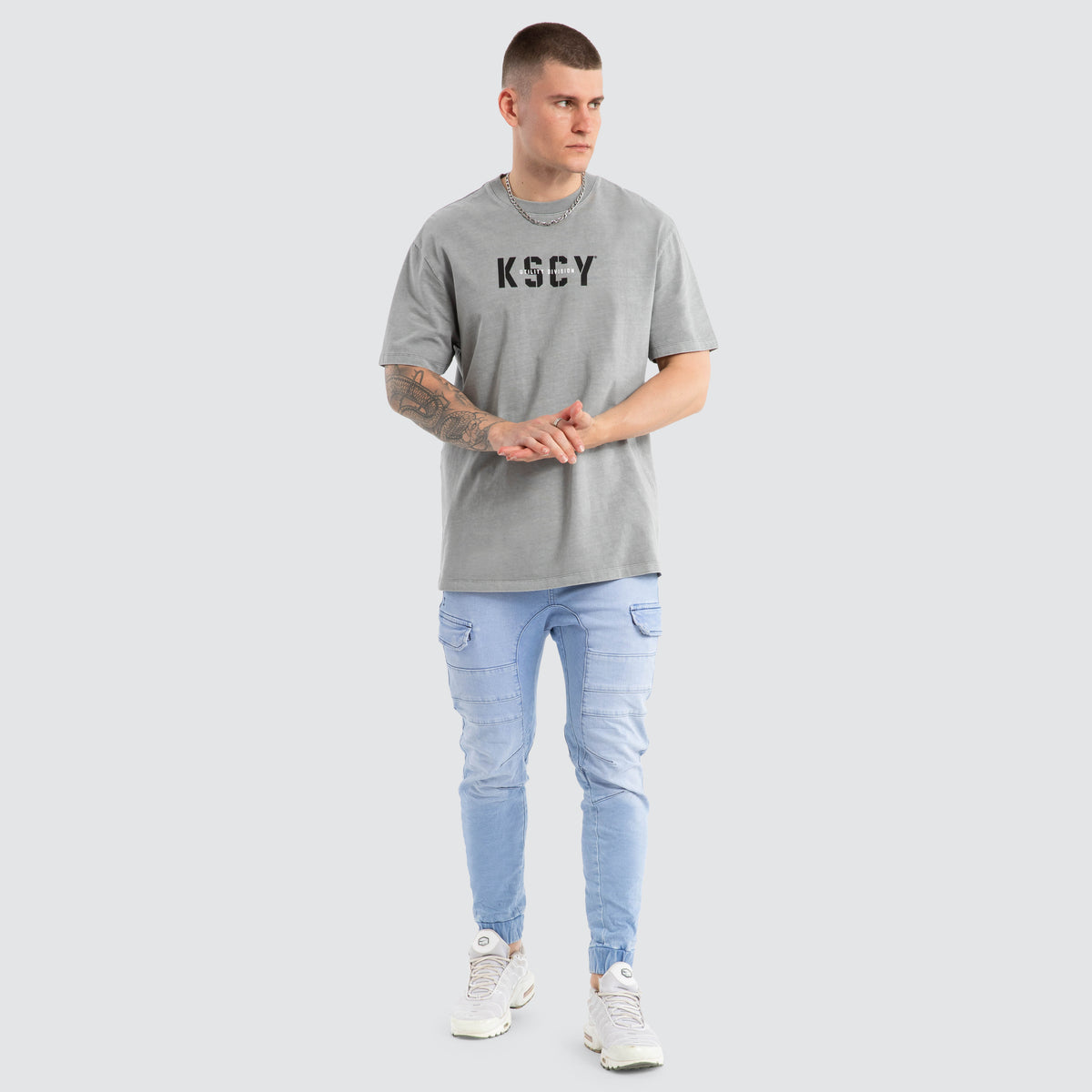 KSCY Reinforced Relaxed Tee in Pigment Limestone | Neverland Store
