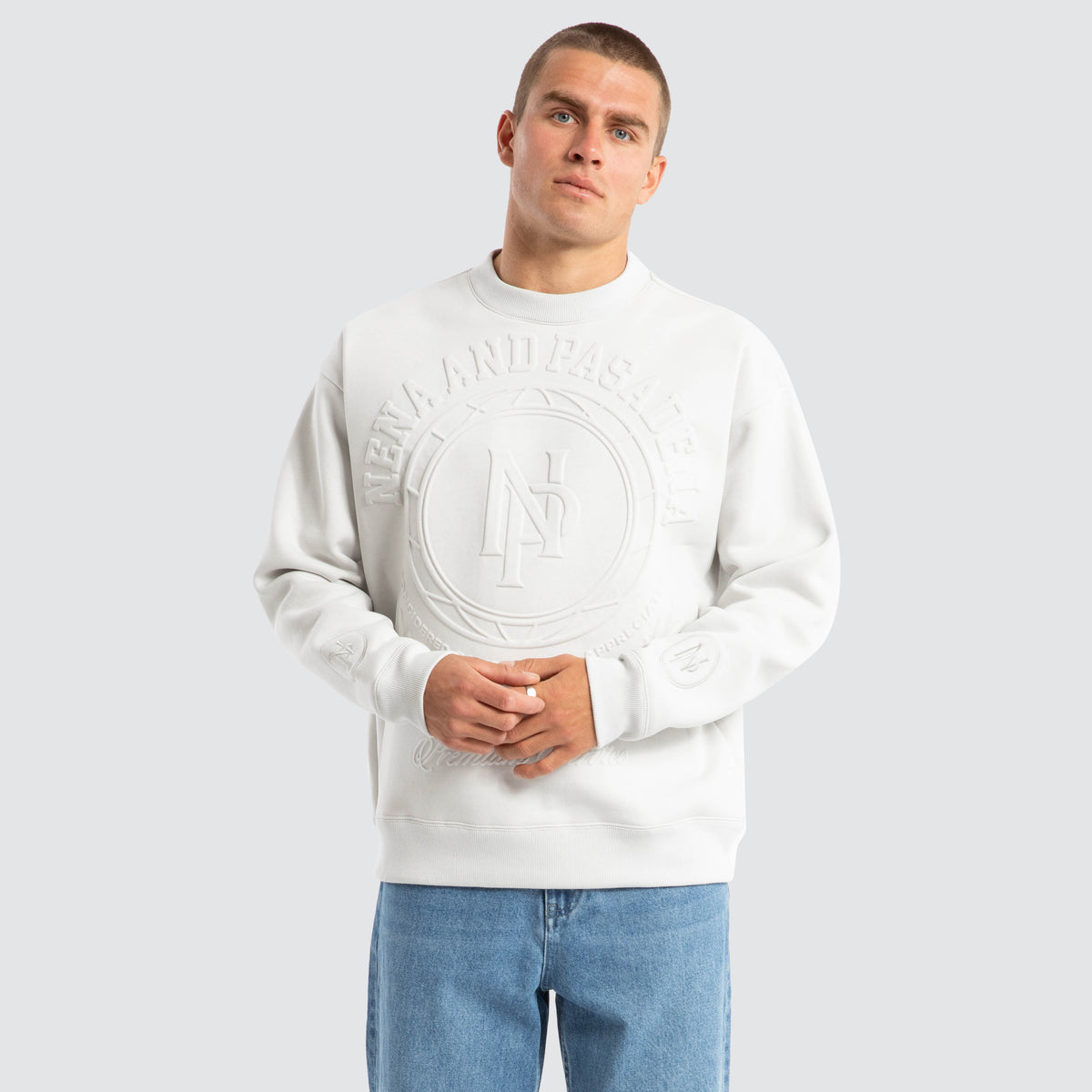 Boss Box Fit Sweater Glacier Grey / Castlerock | Neverland Store