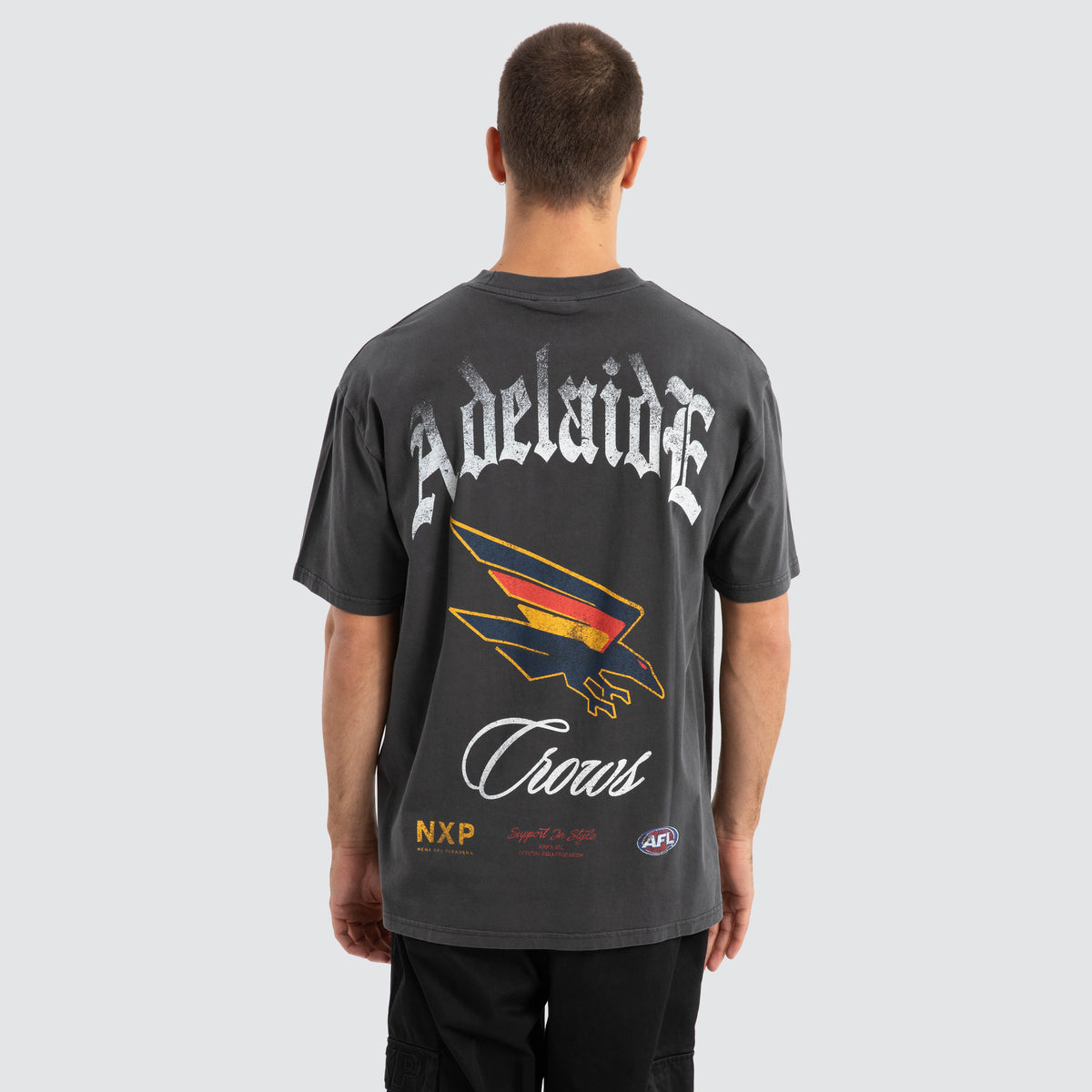 Adelaide Crows AFL Vintage Goth Tee in Grey | Neverland Store