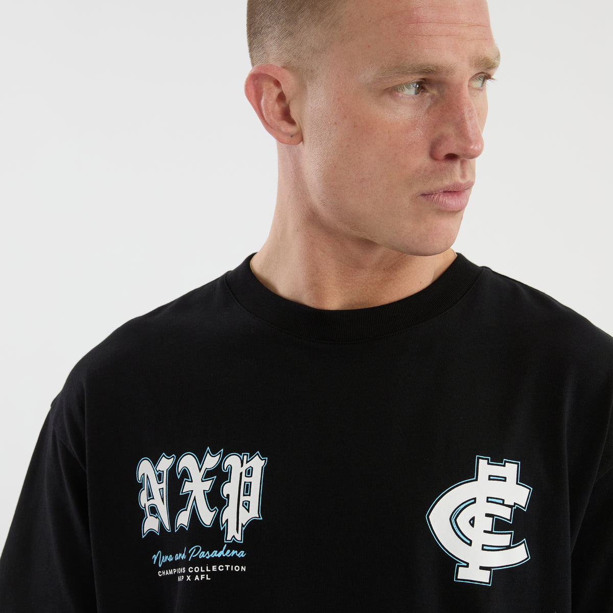 Carlton Blues AFL Fallback Tee Jet Black | Neverland Store