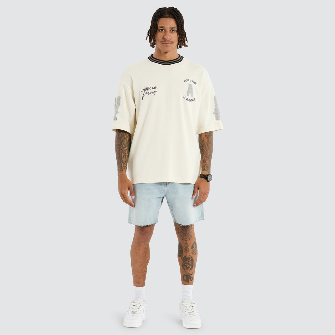AMERICAIN Solarsynth Extra Oversized Loopback Tee in Tofu | Neverland Store