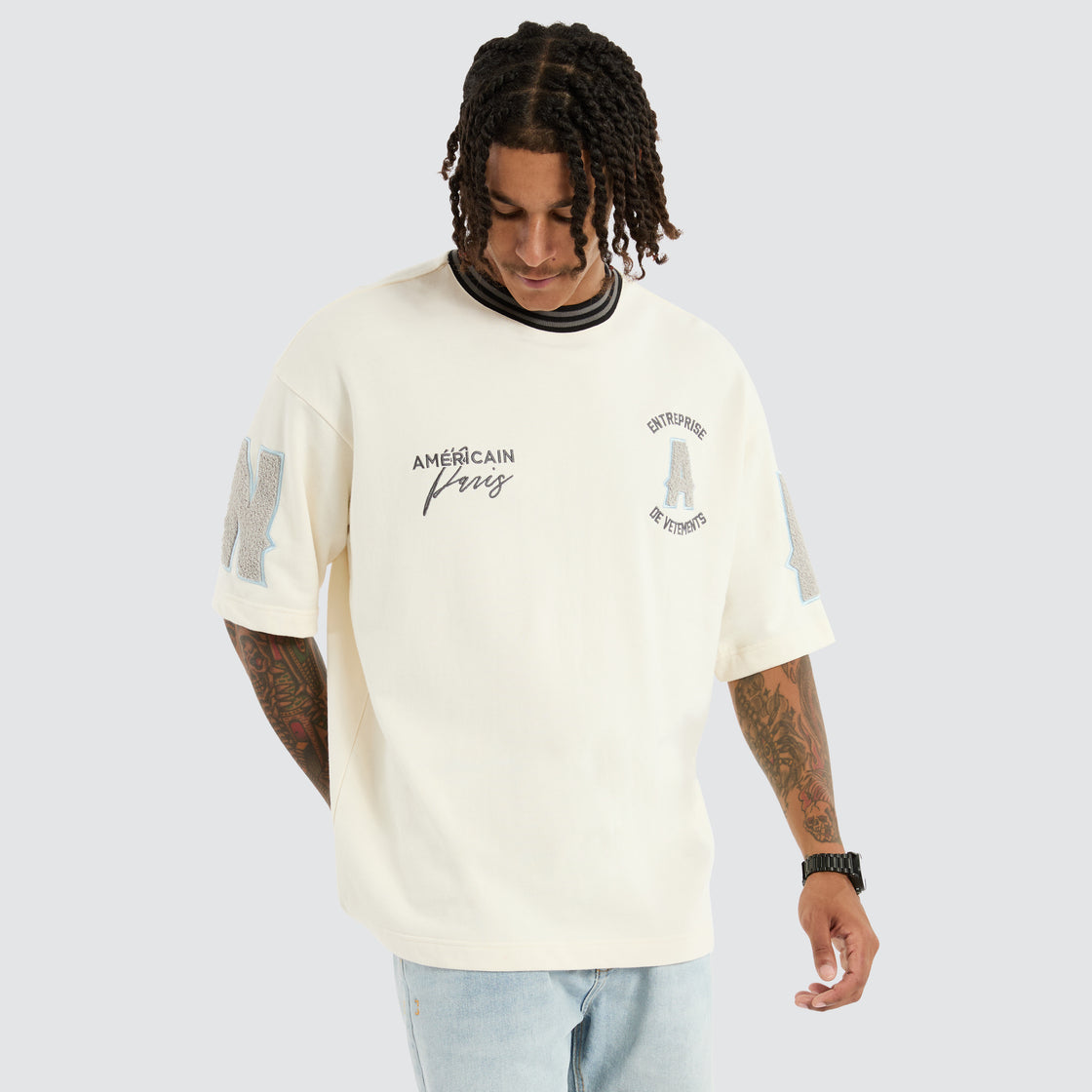 AMERICAIN Solarsynth Extra Oversized Loopback Tee in Tofu | Neverland Store