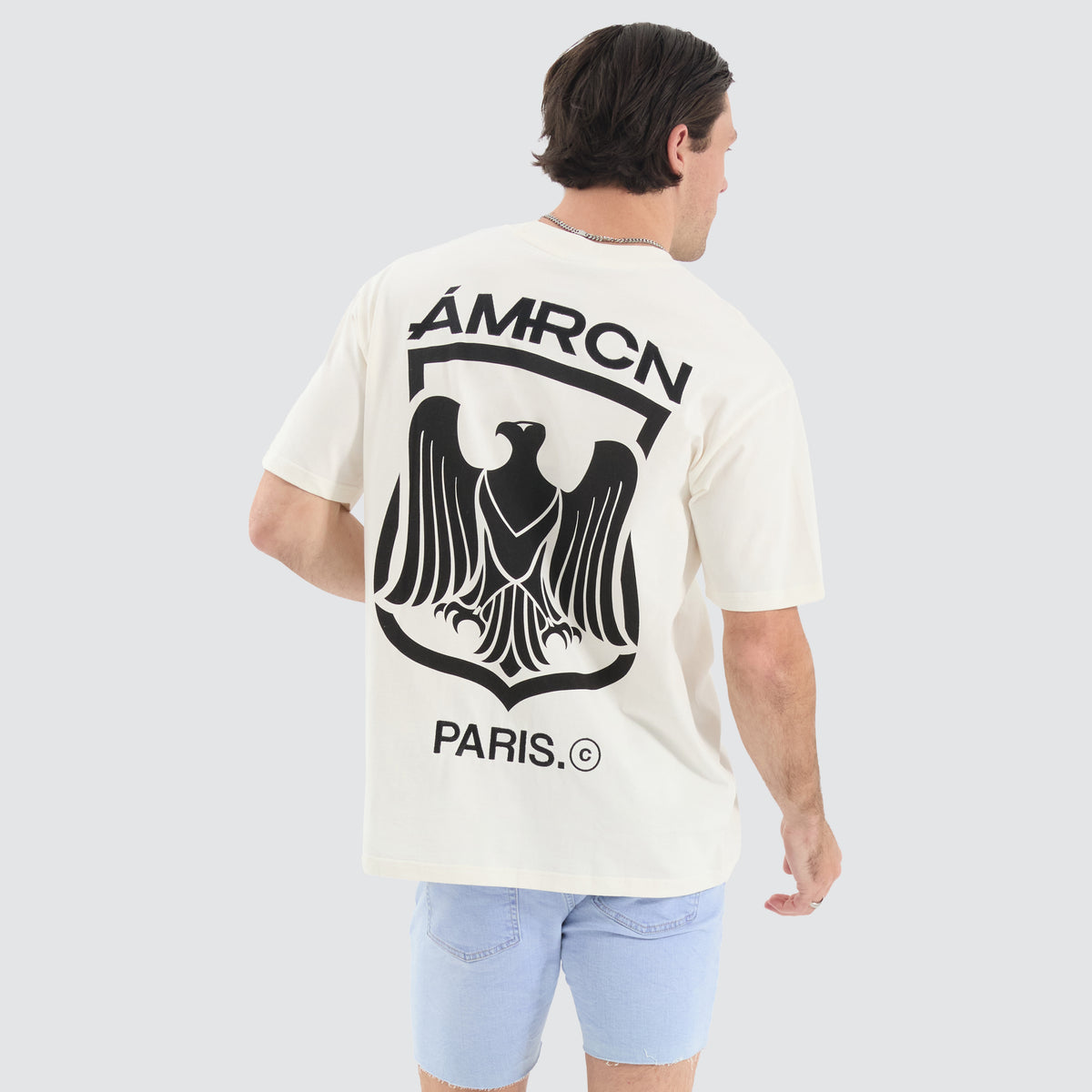 AMERICAIN Griffin Box Fit Tee in Natural White | Neverland Store