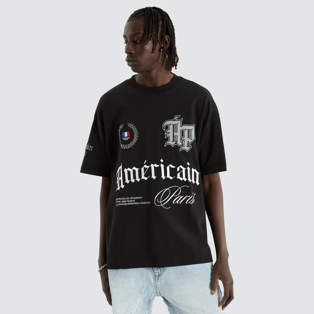 AMERICAIN Kendrick Heavy Tee in Jet Black | Neverland Store