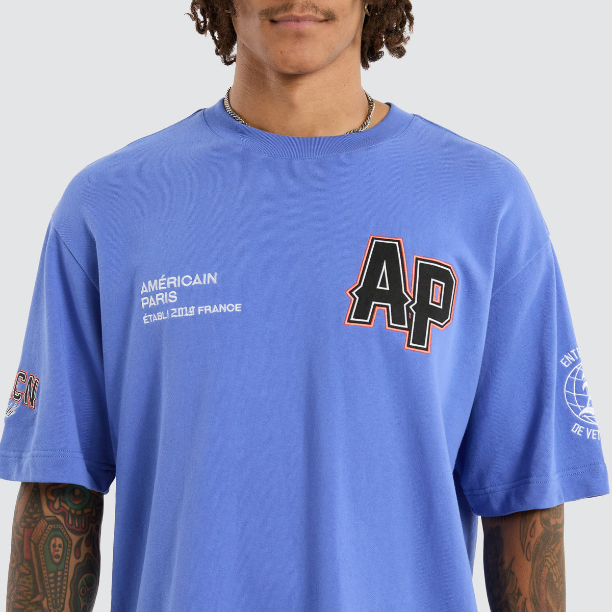 AMERICAIN Echoes Loopback Oversized Tee in Amparo Blue | Neverland Store