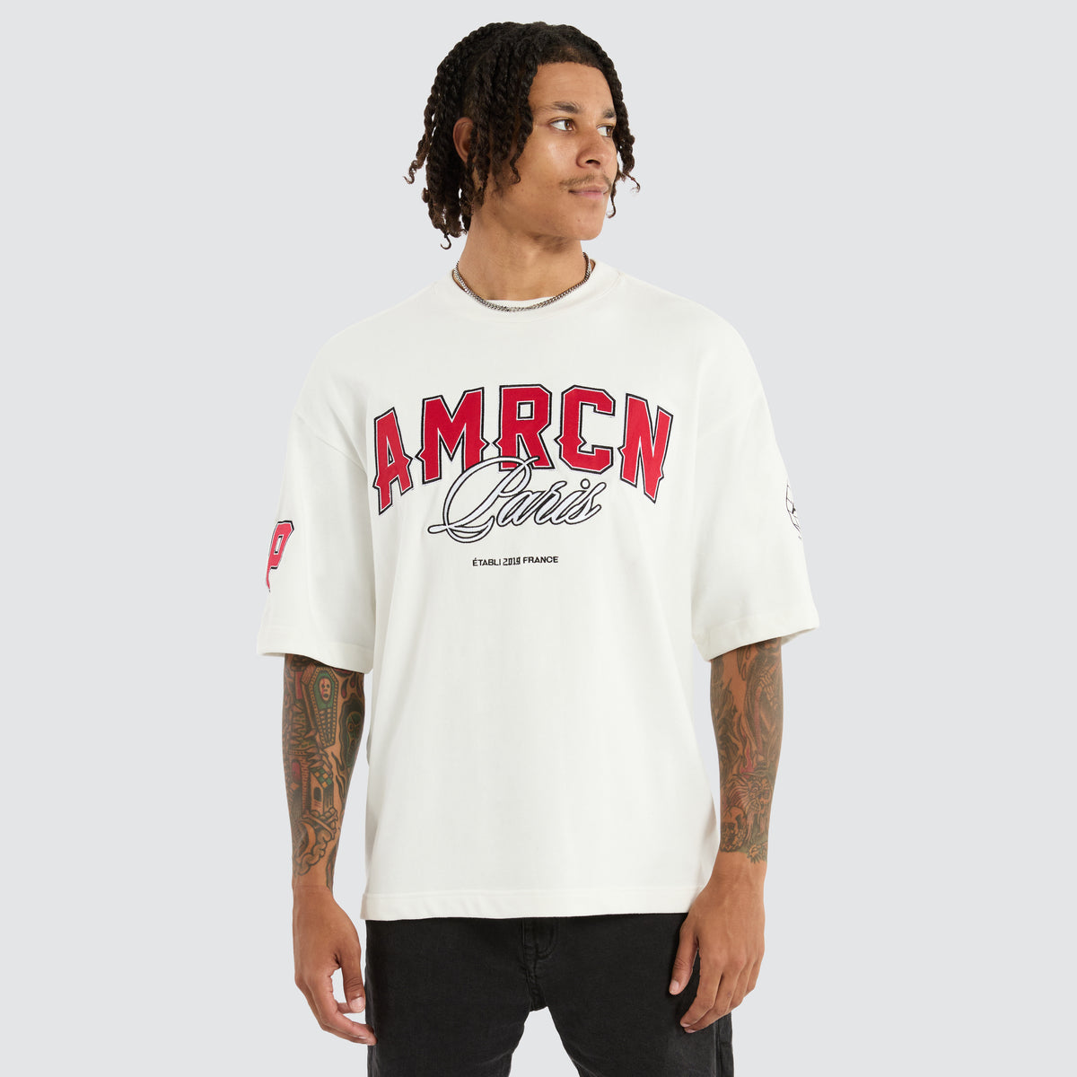 AMERICAIN Infinity Loopback Mega Tee in Natural White | Neverland Store