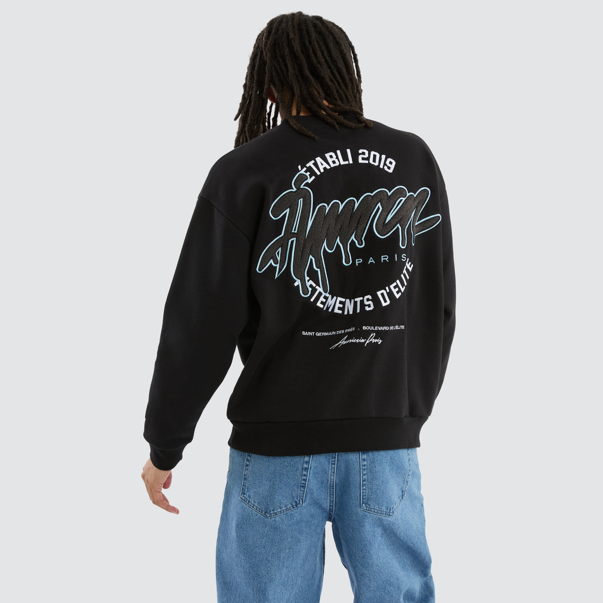 Drip Relaxed Sweater Jet Black | Neverland Store