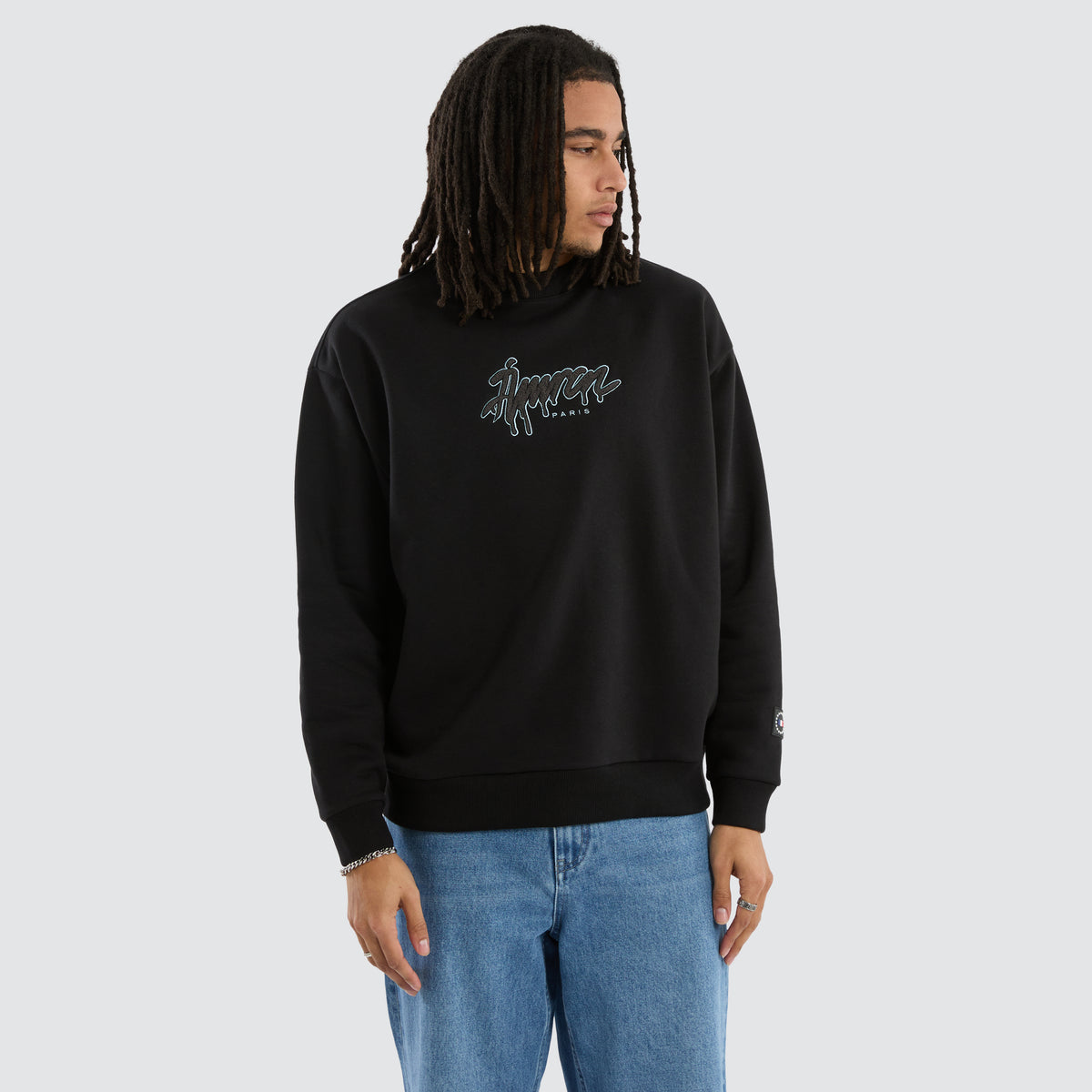 Drip Relaxed Sweater Jet Black | Neverland Store