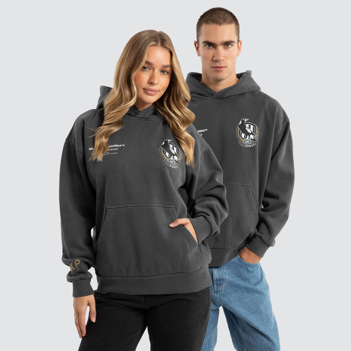 Collingwood Magpies AFL Vintage Hoodie in Grey | Neverland Store