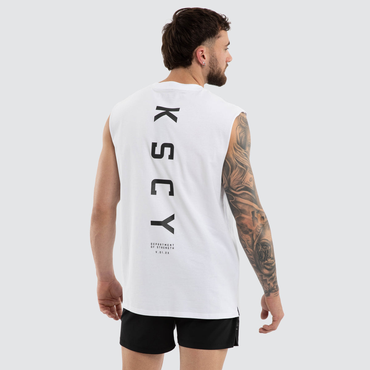 Vigor Split Hem Muscle Optical White | Neverland Store