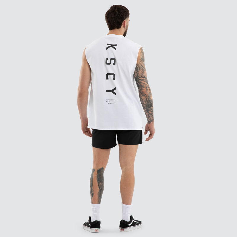 Vigor Split Hem Muscle Optical White | Neverland Store