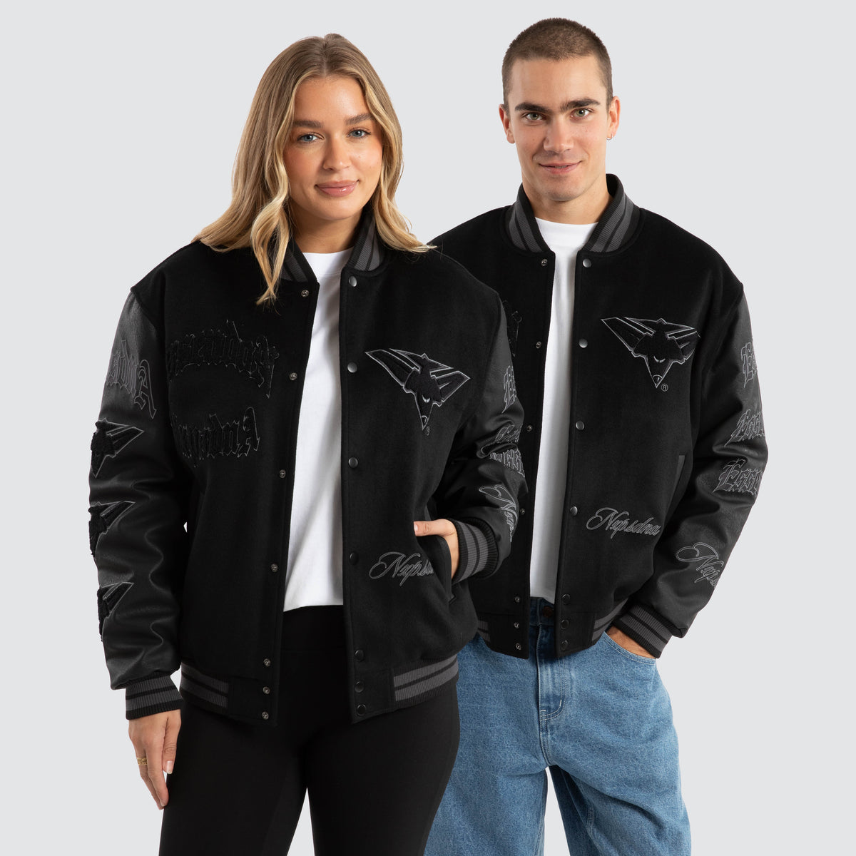 Essendon Bombers AFL Ace Varsity Jacket in Black | Neverland Store