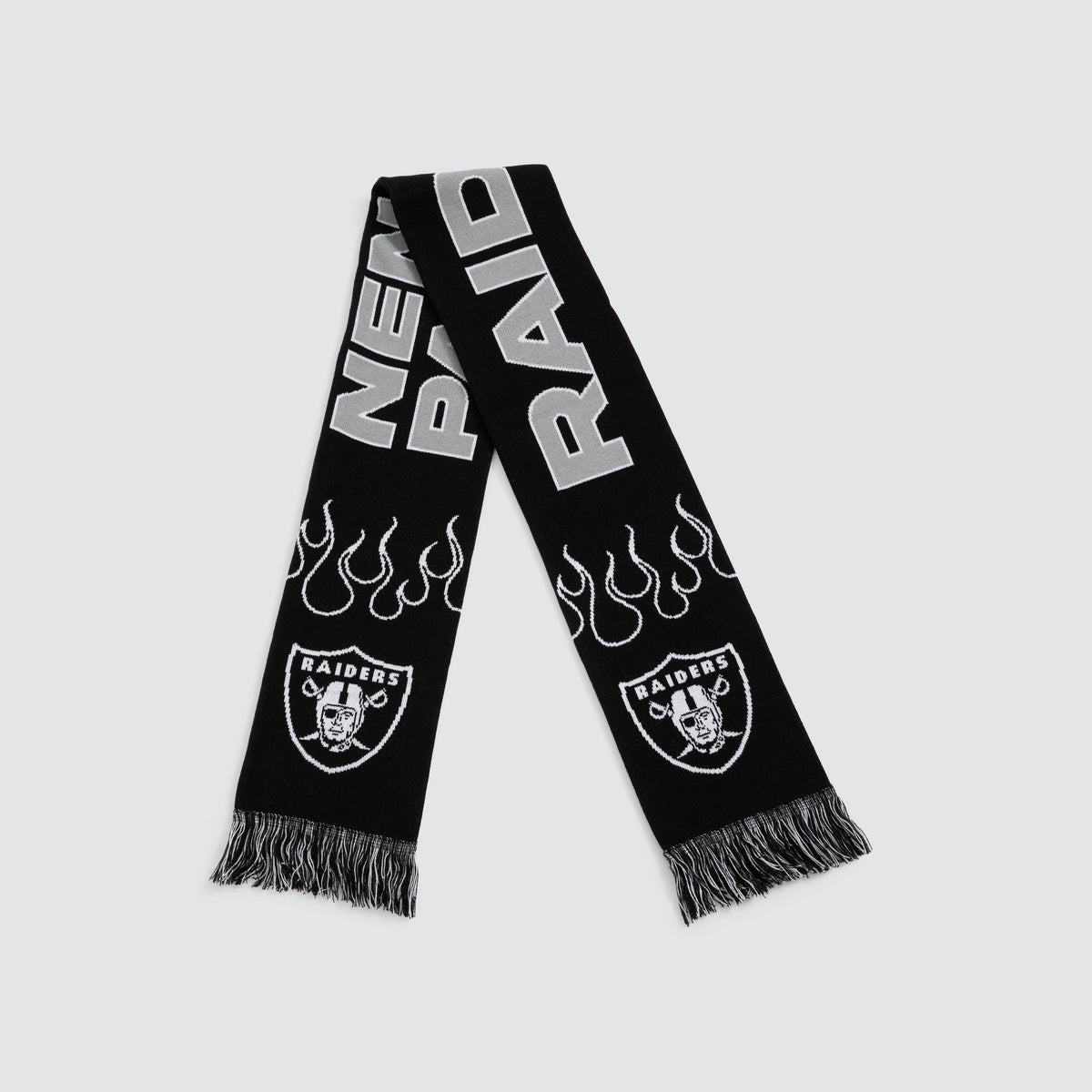 NXP X NFL Las Vegas Raiders NFL Fringe Scarf in Jet Black/Silver ...