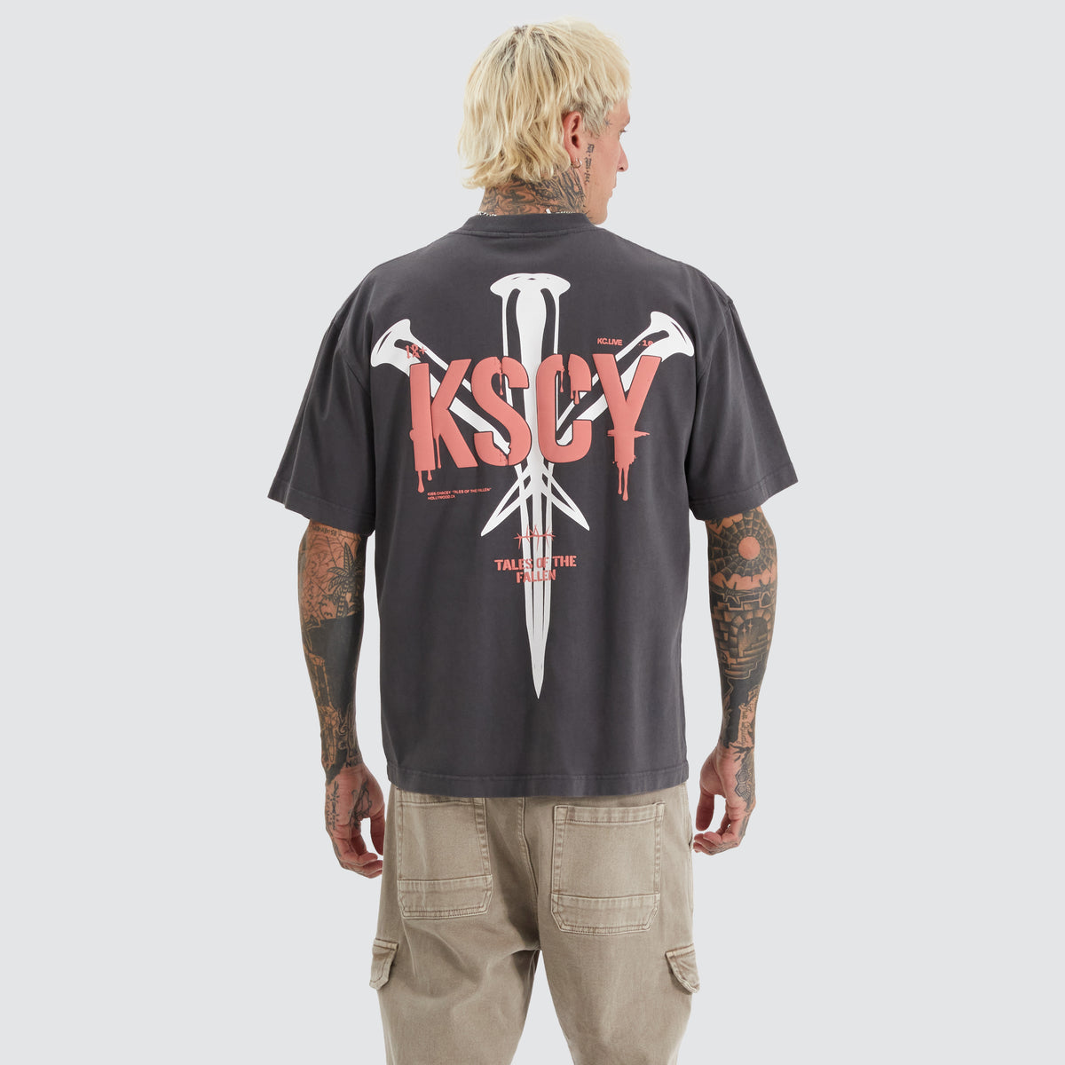 KSCY Attached Street Tee in Pigment Ebony Black | Neverland Store