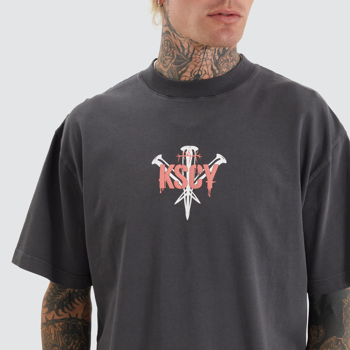 KSCY Attached Street Tee in Pigment Ebony Black | Neverland Store