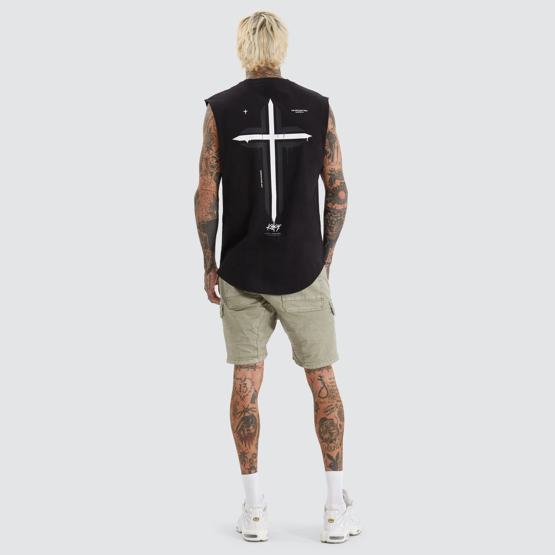 KSCY Leysters Dual Curved Muscle Tank in Black | Neverland Store