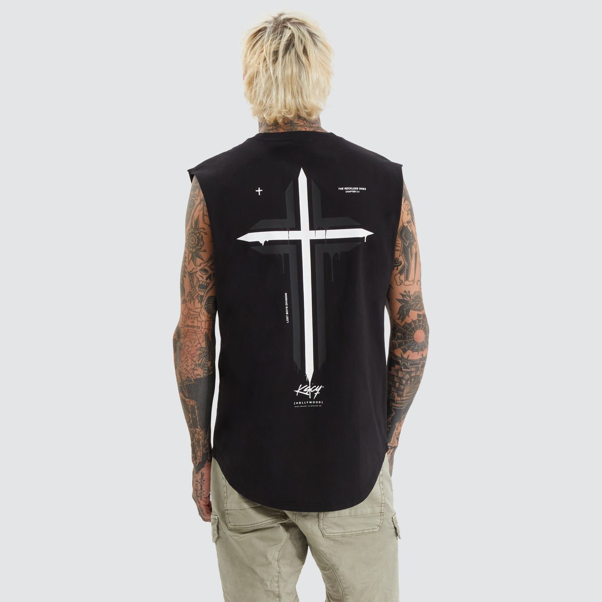 KSCY Leysters Dual Curved Muscle Tank in Black | Neverland Store