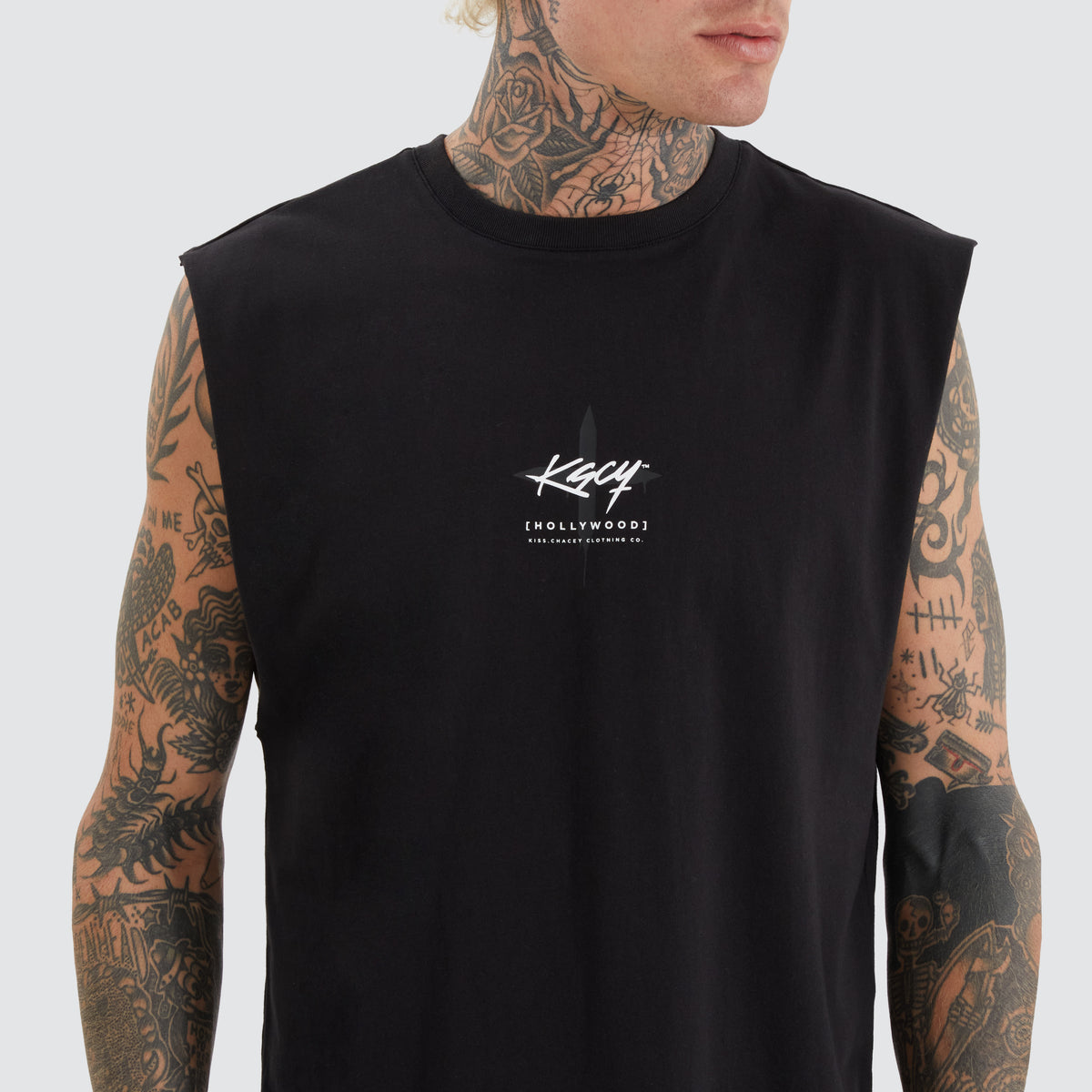 KSCY Leysters Dual Curved Muscle Tank in Black | Neverland Store