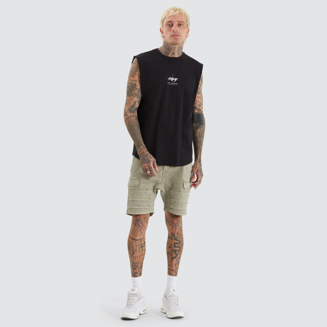 KSCY Leysters Dual Curved Muscle Tank in Black | Neverland Store