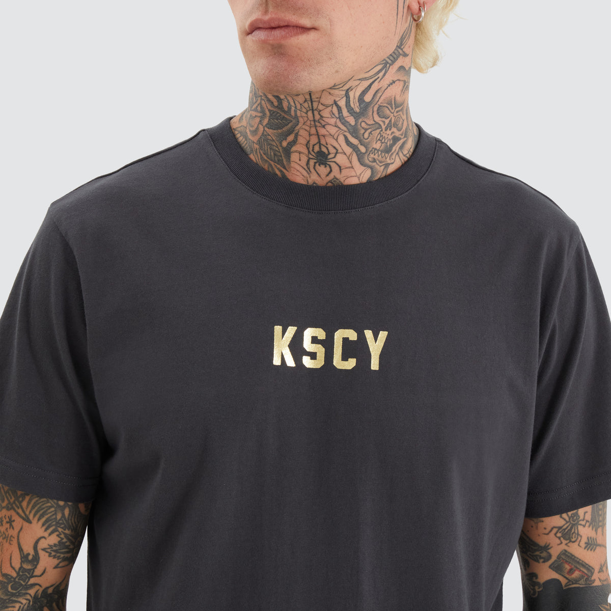 KSCY Rhos Dual Curved Tee in Asphalt Grey | Neverland Store