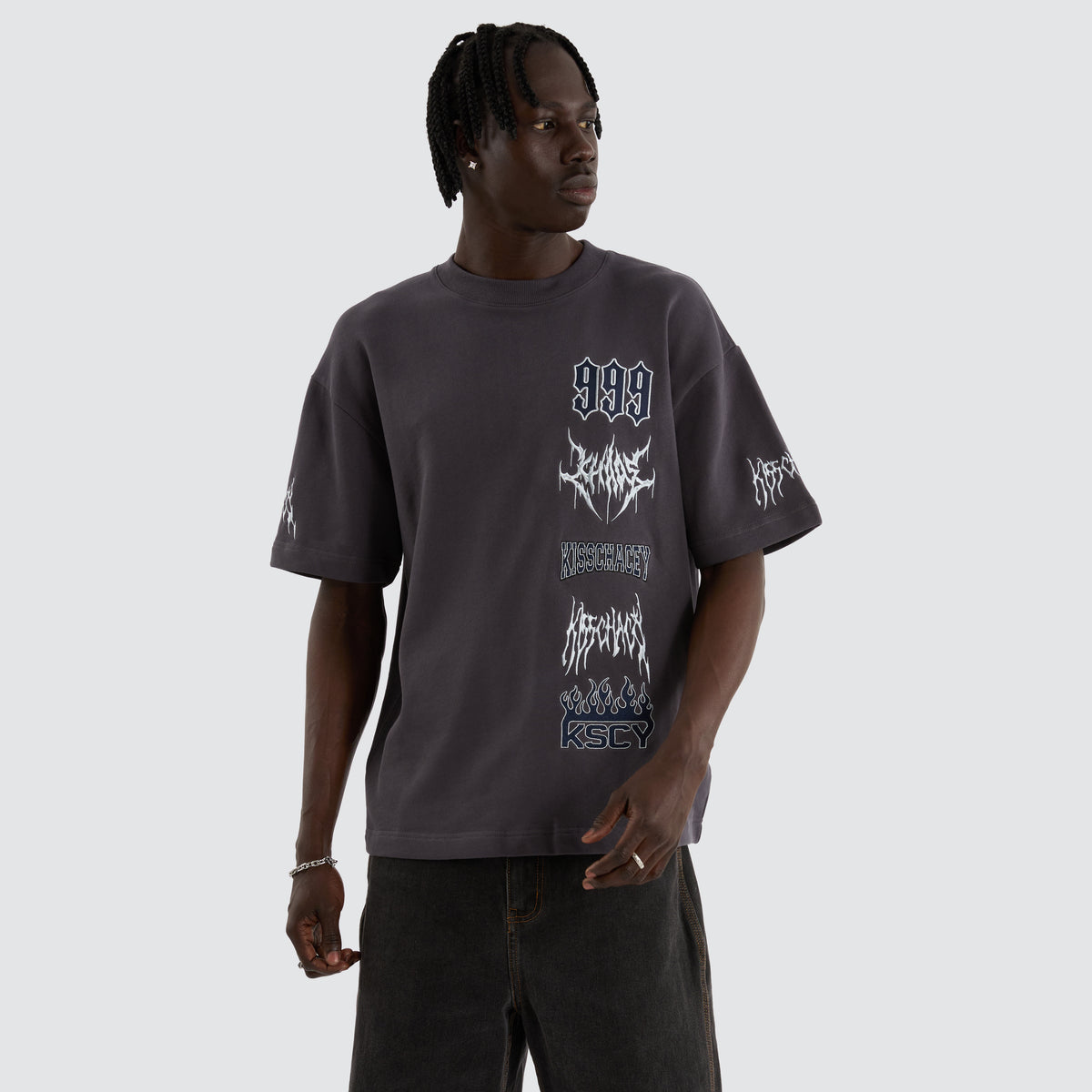 KSCY Highschool Loopback Street Tee in Grey | Neverland Store