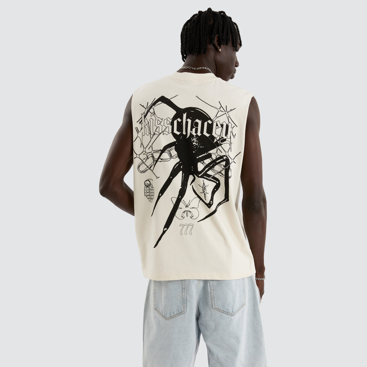 KSCY Redback Street Muscle Tank in Off White Tofu | Neverland Store