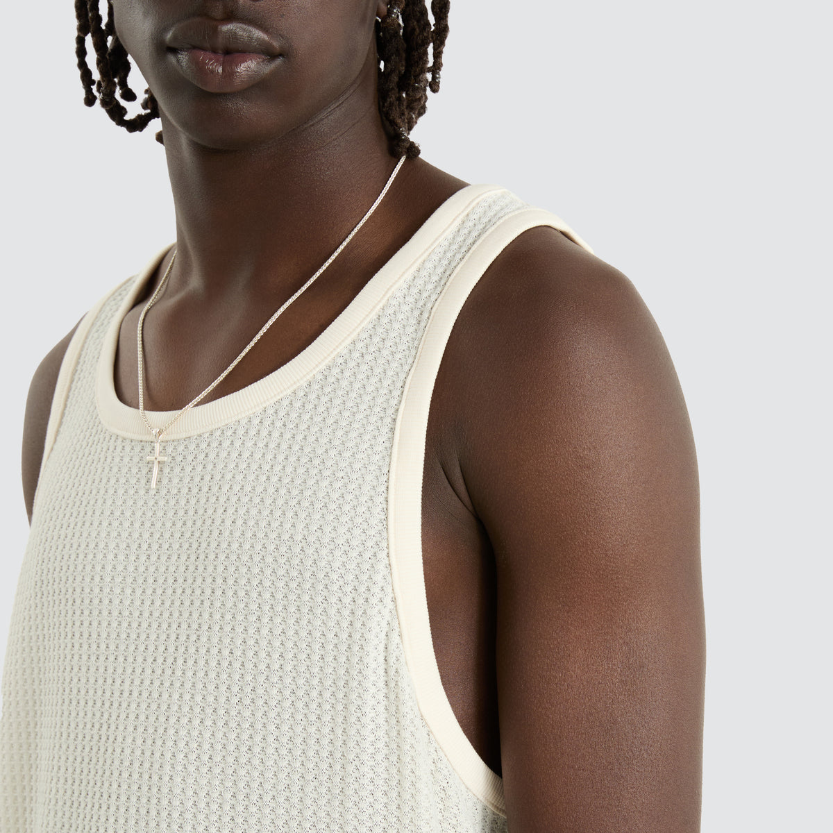 NOMADIC Byron Knit Singlet in White | Neverland Store