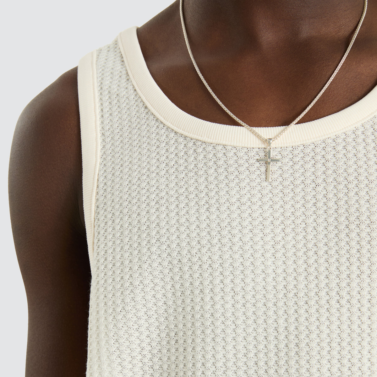 NOMADIC Byron Knit Singlet in White | Neverland Store