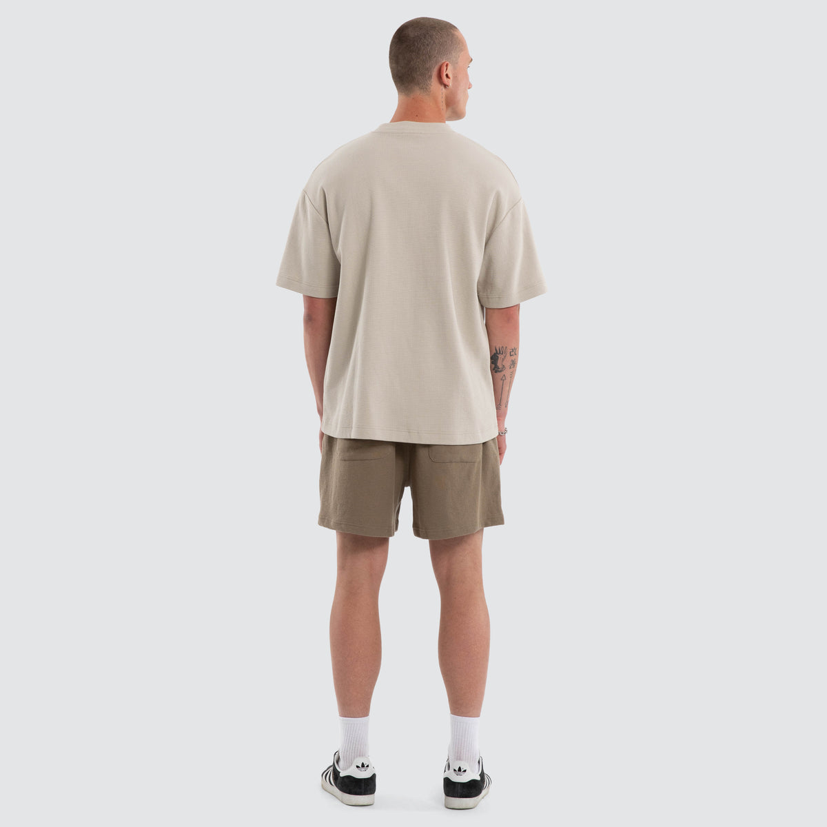 Nomadic Paradise Micro Waffle Street Tee in Grey | Neverland Store