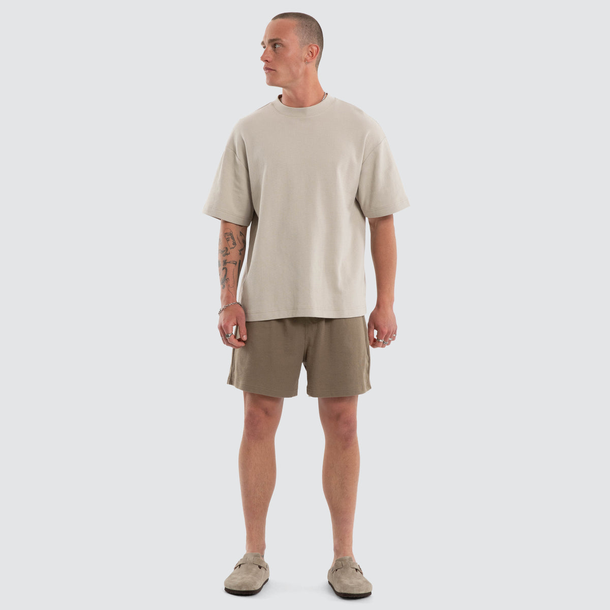 Nomadic Paradise Micro Waffle Street Tee in Grey | Neverland Store