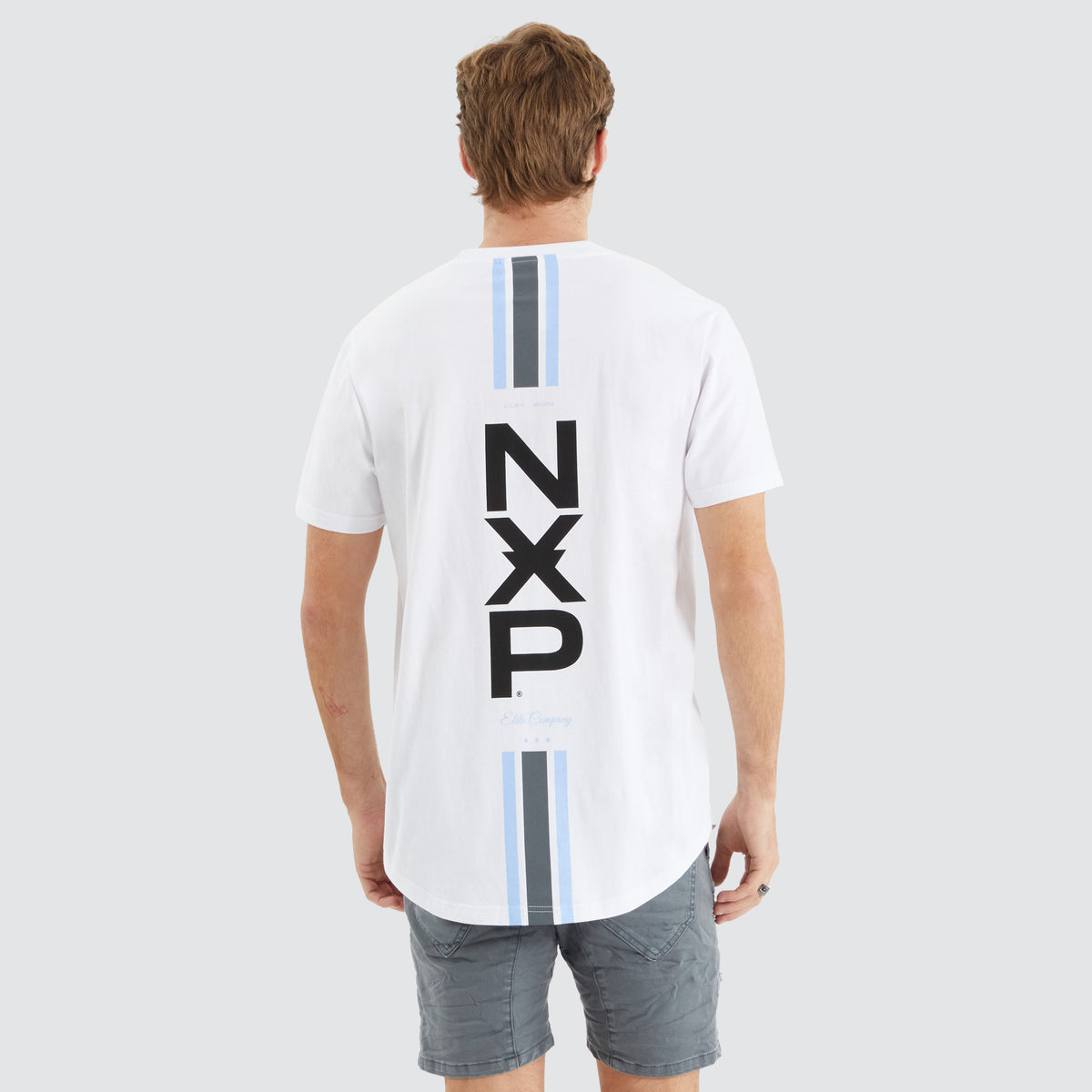 NXP Line Dual Curved Tee in Optical White | Neverland Store