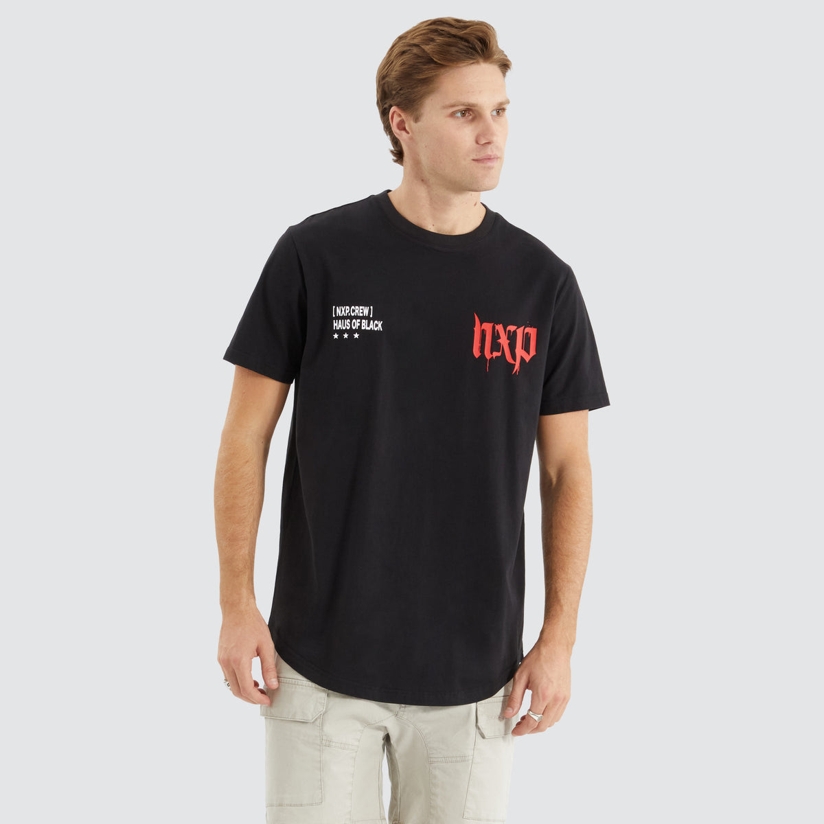 NXP Powered Dual Curved Tee in Jet Black | Neverland Store