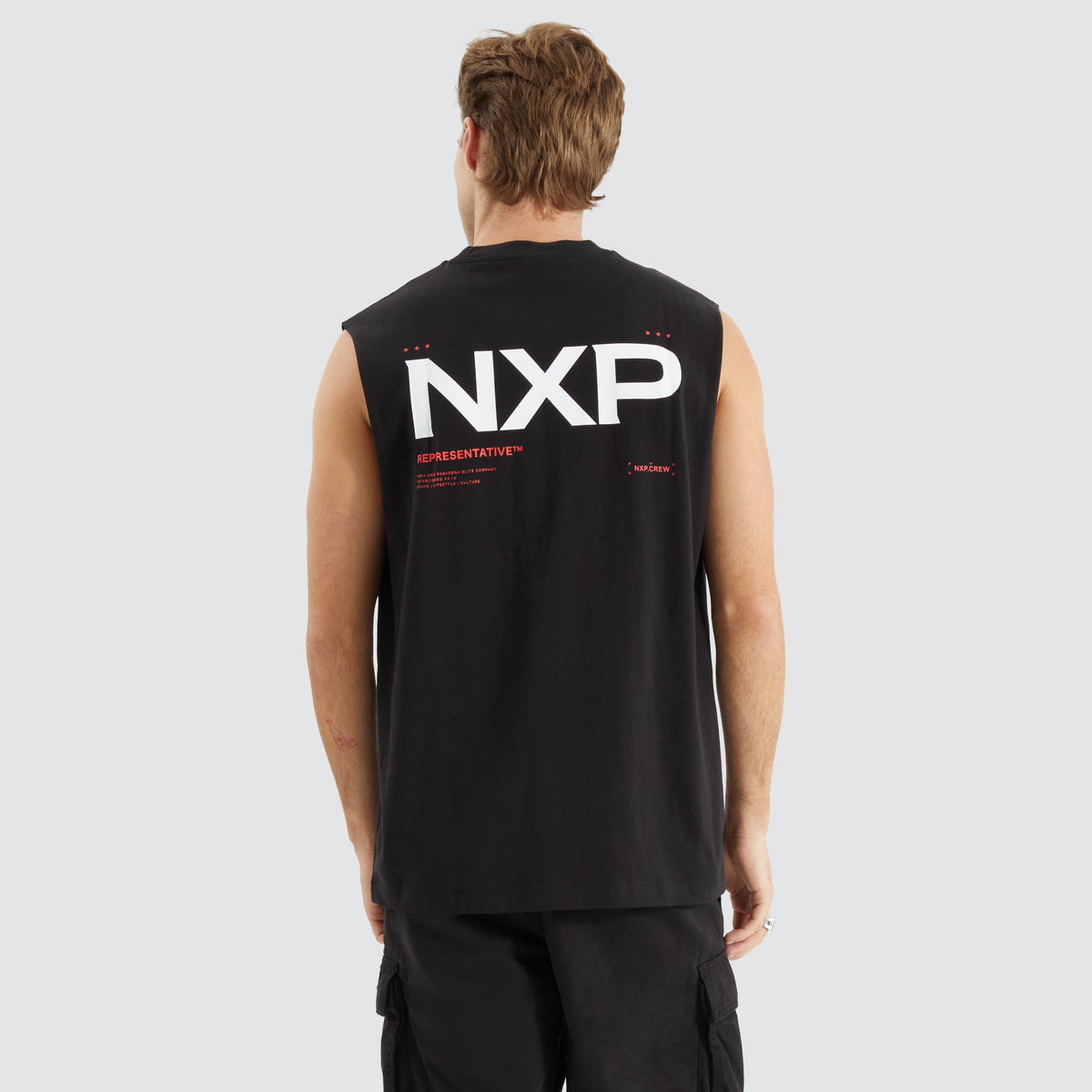 NXP Delta Time Relaxed Muscle Tee in Jet Black | Neverland Store