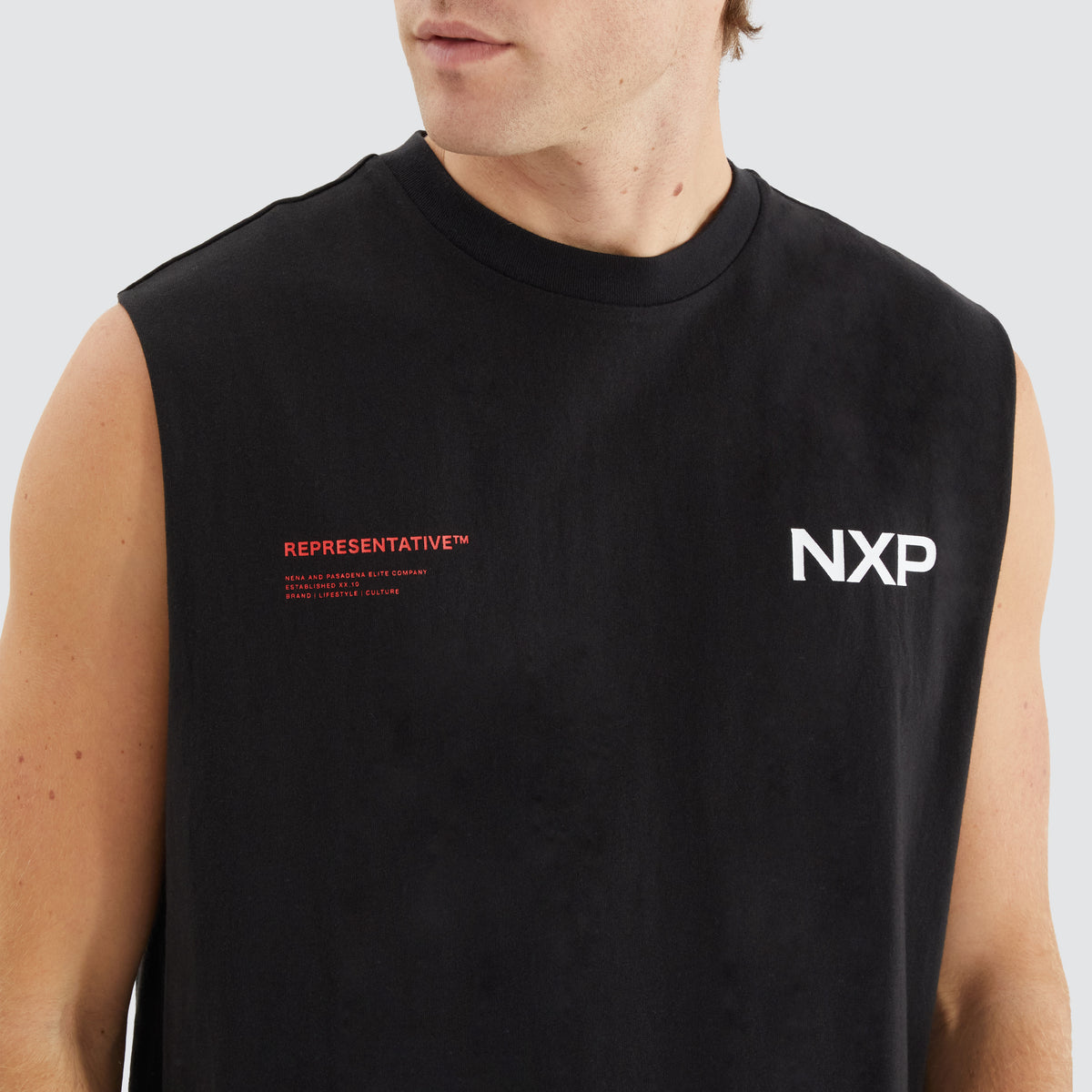NXP Delta Time Relaxed Muscle Tee in Jet Black | Neverland Store
