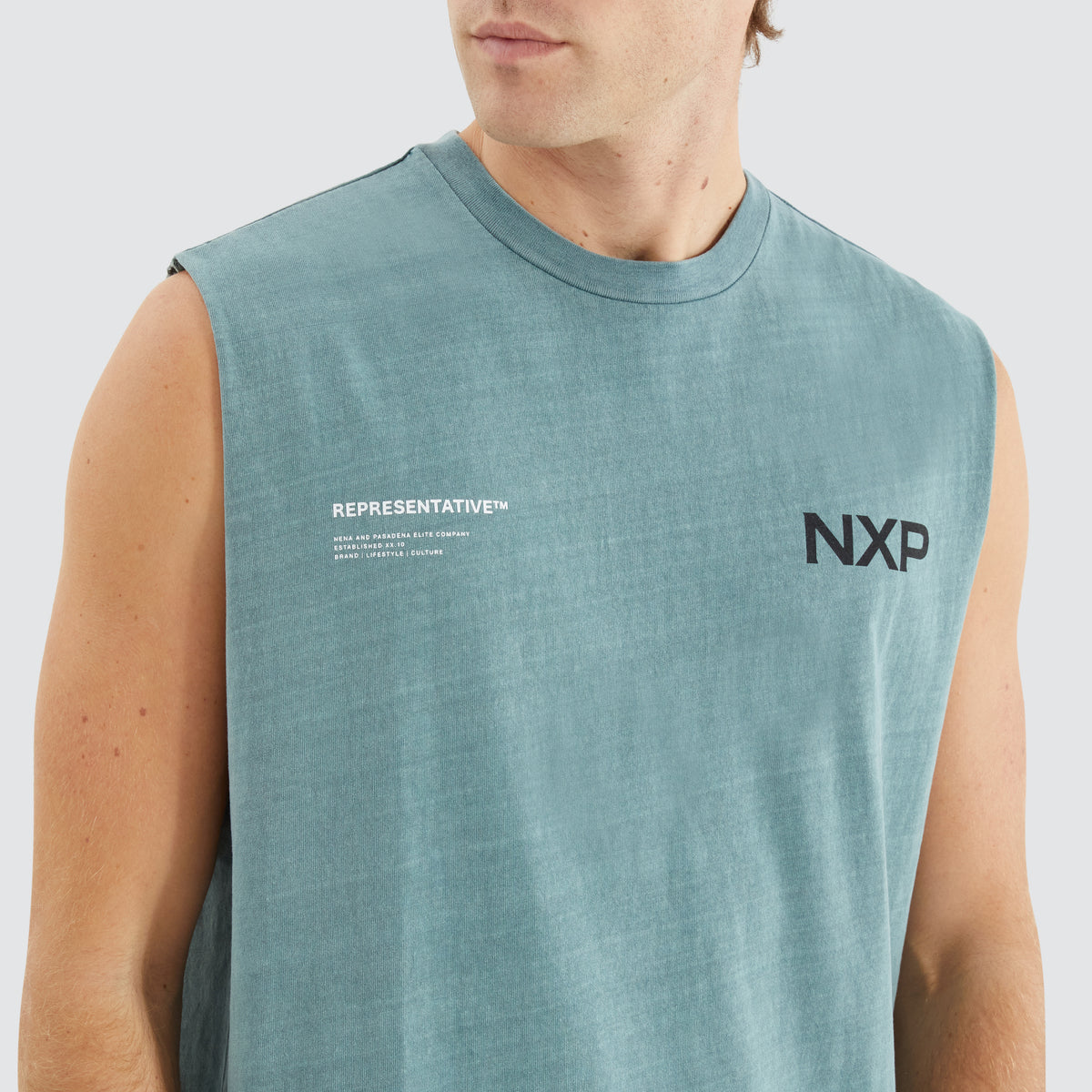 NXP Delta Time Relaxed Muscle Tee in Pigment Trooper Green | Neverland ...