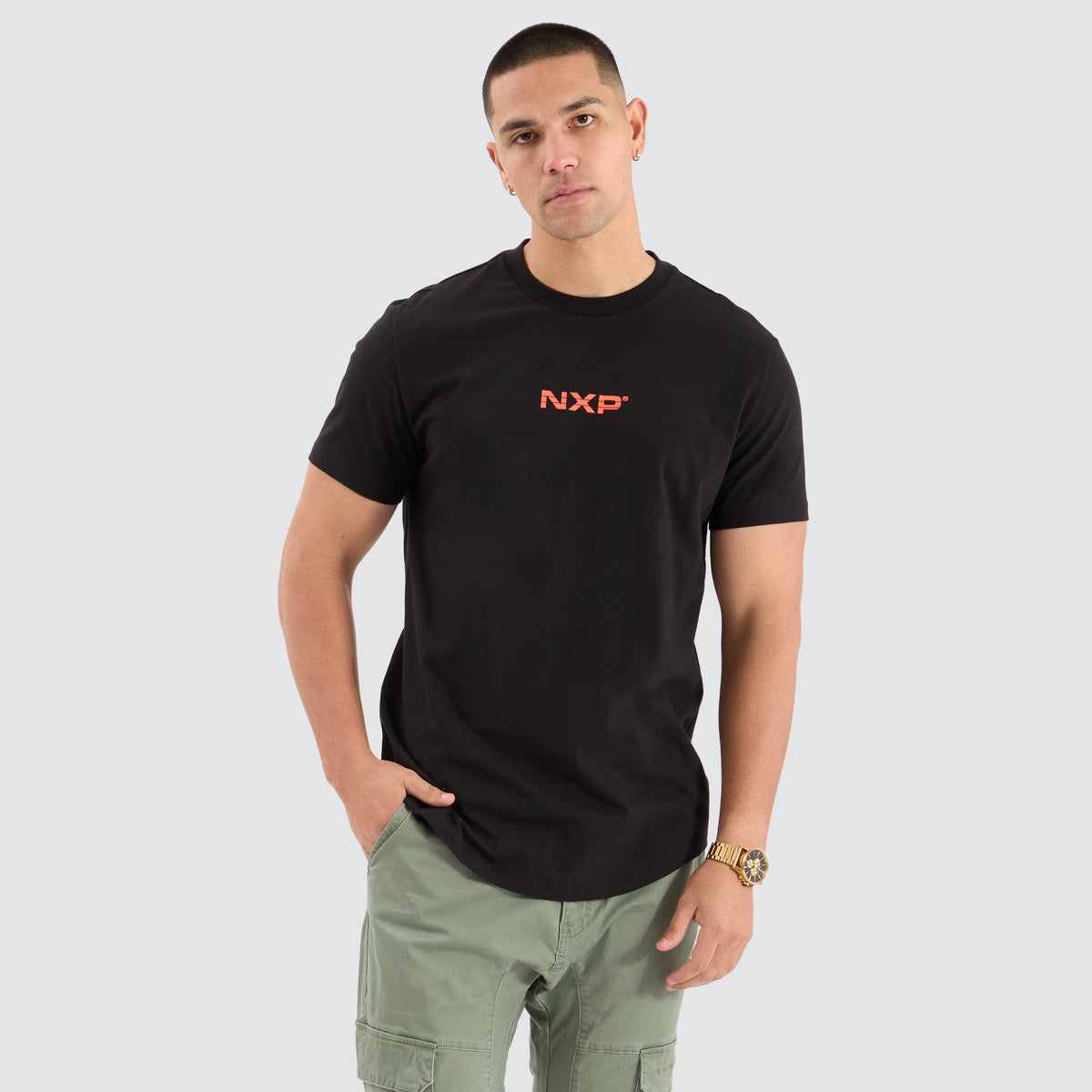 NXP Steed Dual Curved Tee in Jet Black | Neverland Store