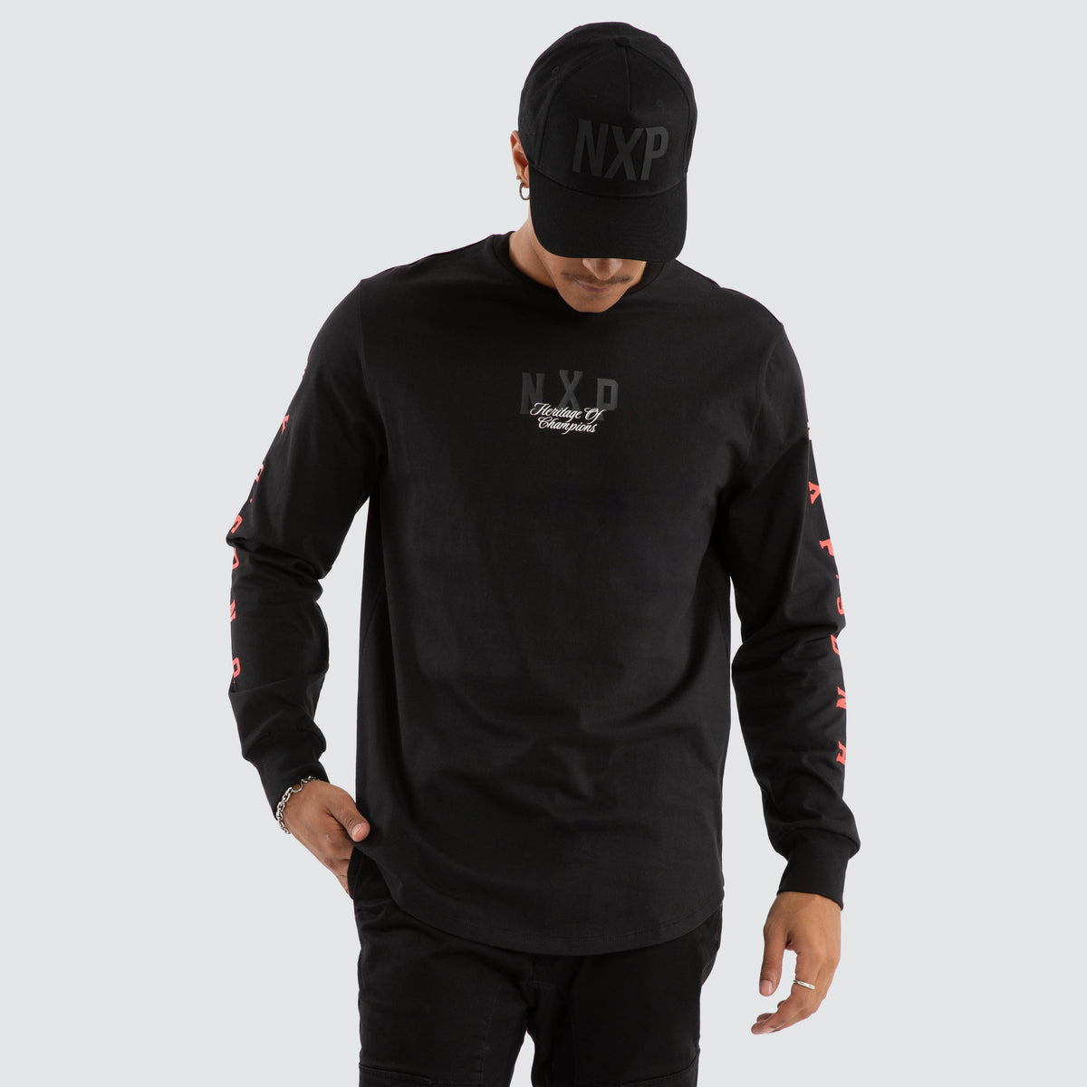Final Dual Curved Longsleeve Tee Jet Black | Neverland Store