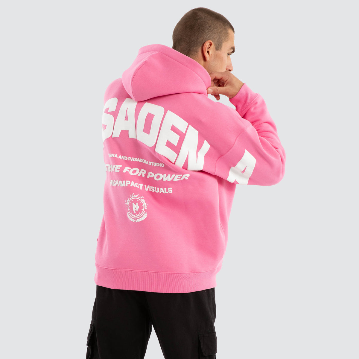 Strive Box Fit Hoodie Pink | Neverland Store